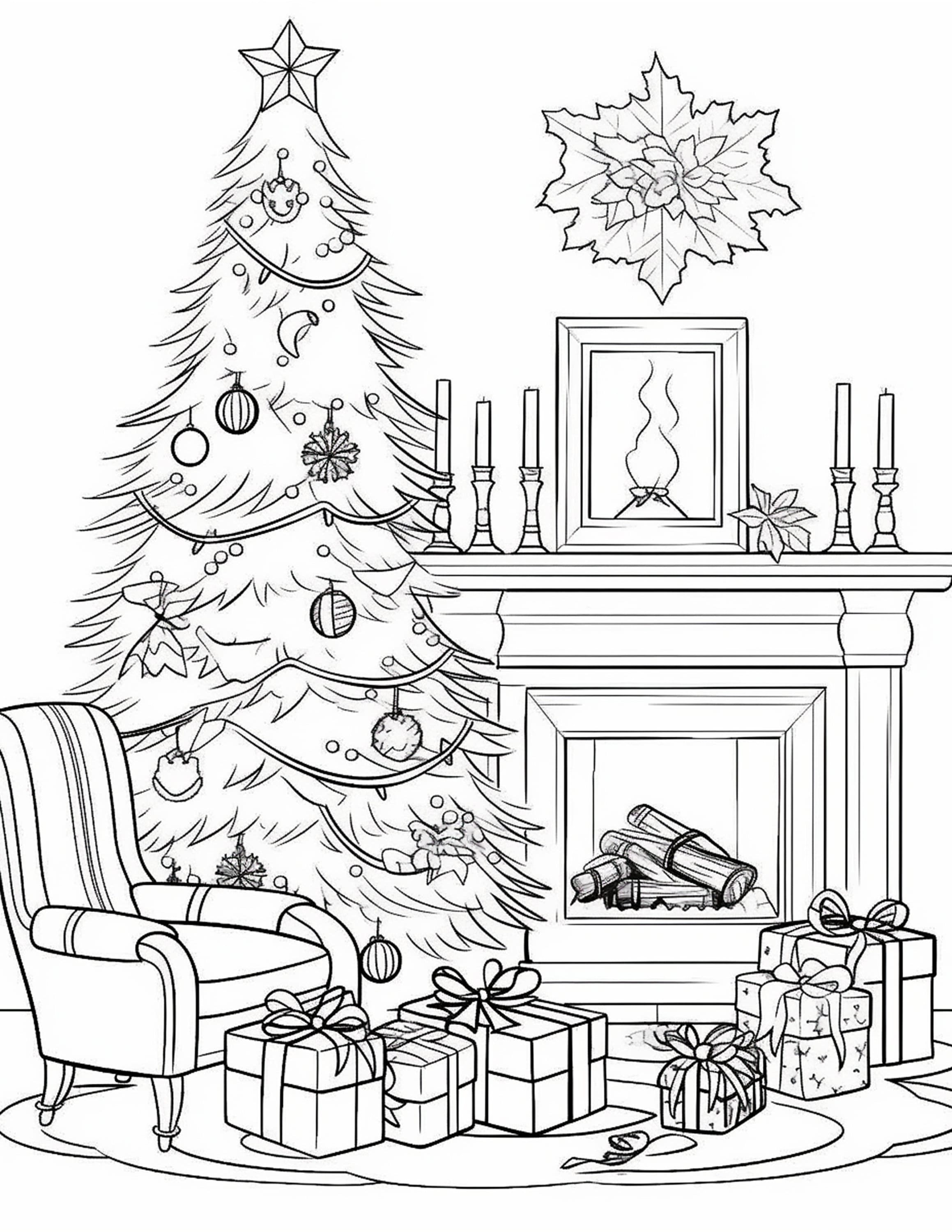 55-pages of Printable Christmas Scene Coloring Pages - Etsy