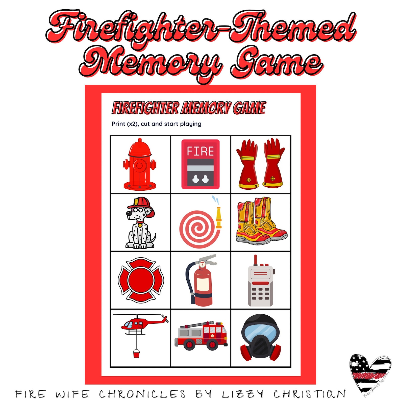 Printable Firefighter-themed Memory Game - Etsy