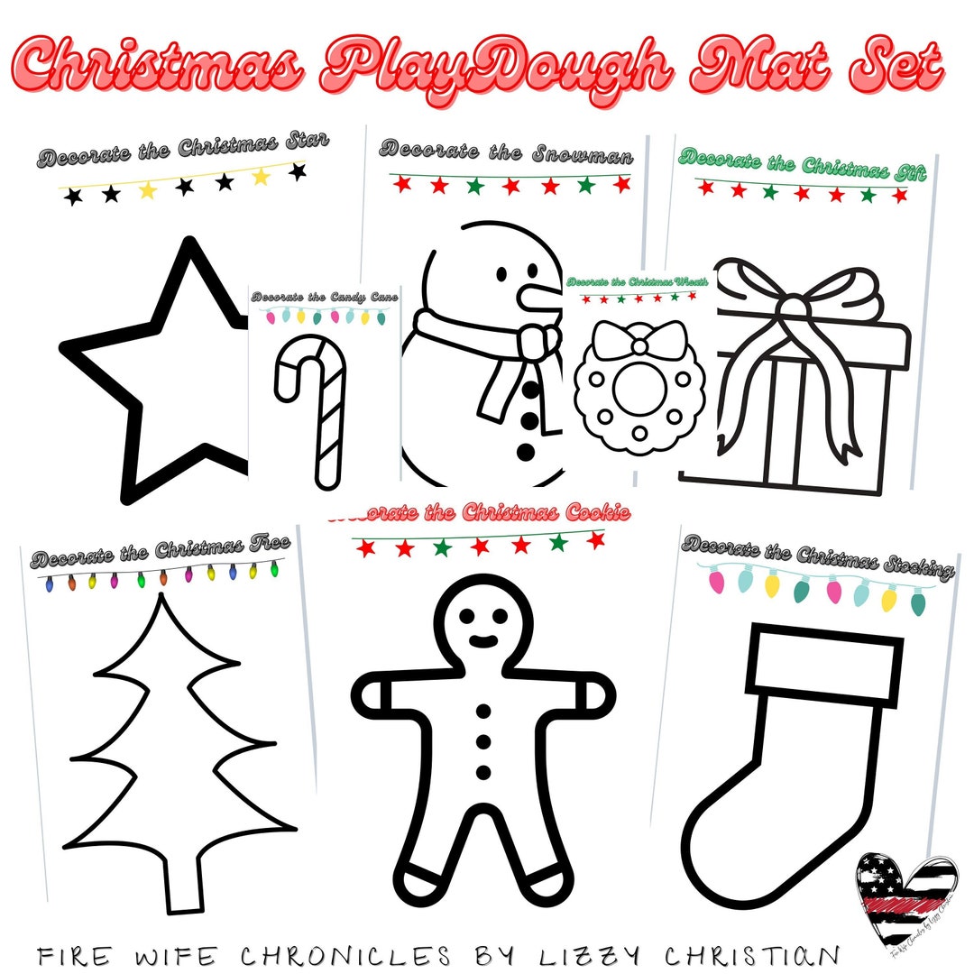 Printable Christmas Themed Playdough Mats - Perfect for Preschool ...