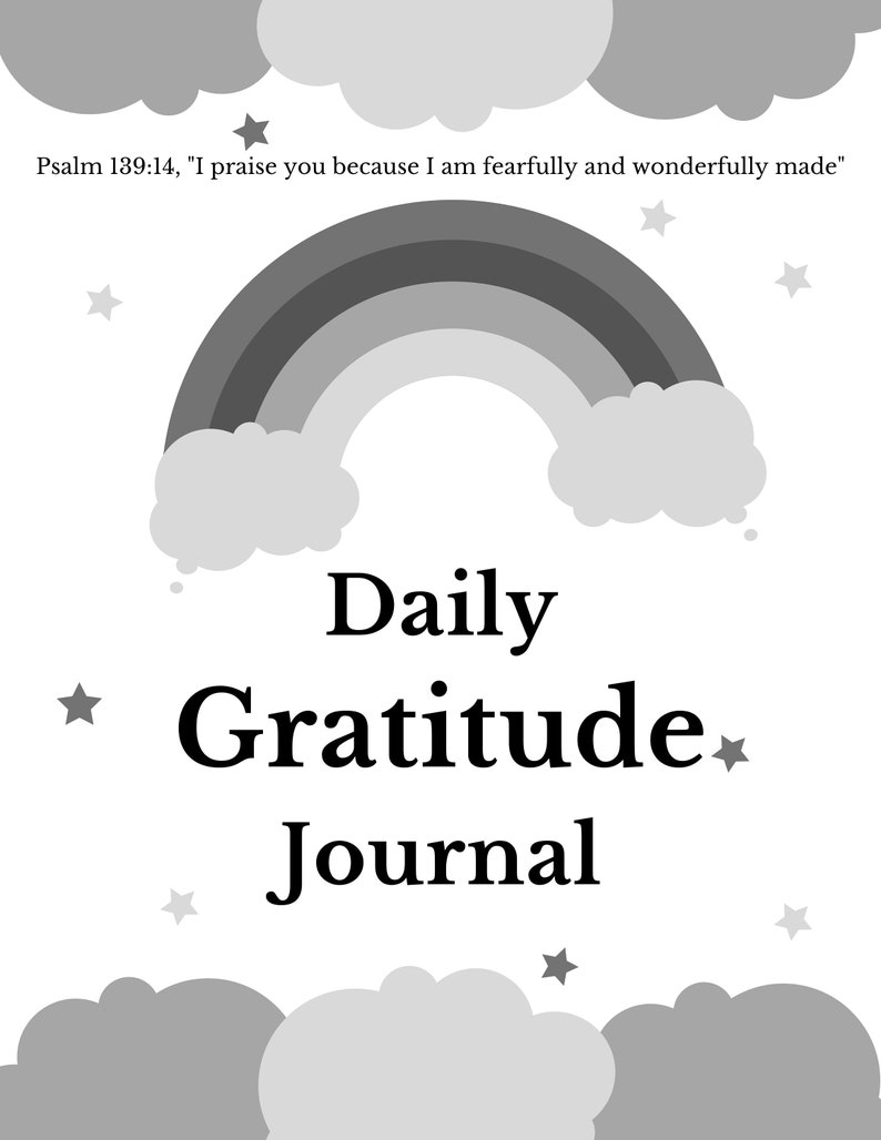 Fun and Ready-to-print Daily Gratitude Journal for Kids - Psalm 139:14 ...