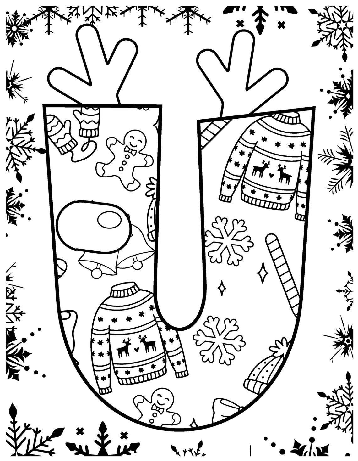 Christmas-themed Alphabet Coloring Set - Etsy