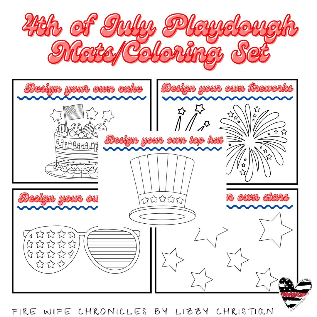 4th of July Coloring Sheets/playdough Mats - Etsy