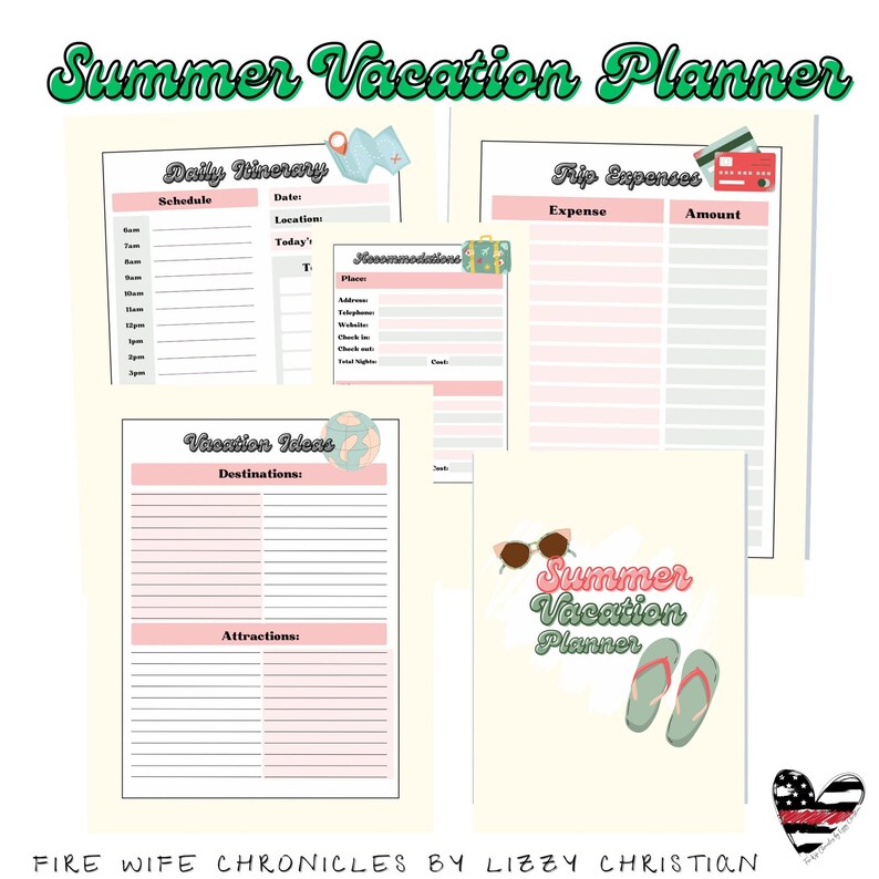 Printable Summer Vacation Planner - Etsy
