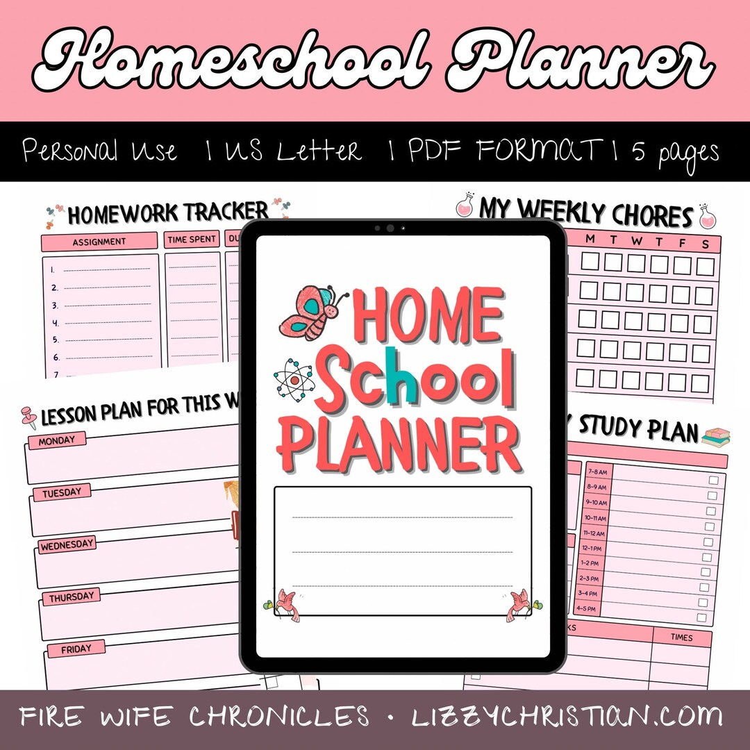 Simple Pink Homeschool Planner - Etsy