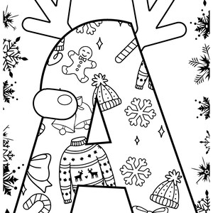 Christmas-themed Alphabet Coloring Set - Etsy