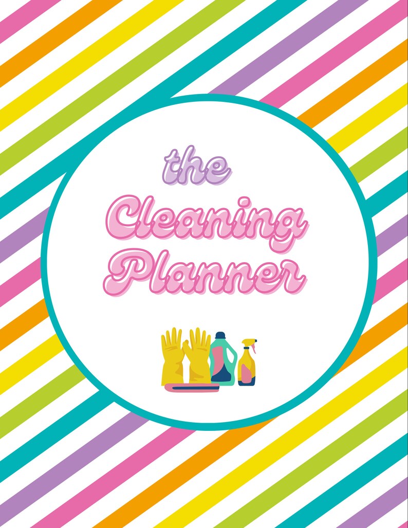 Colorful Printable Cleaning Planner & Declutter Challenge - Etsy