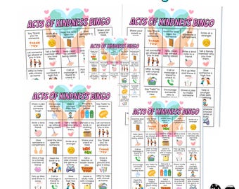 Random Acts of Kindness Bingo-20 Pack - Etsy