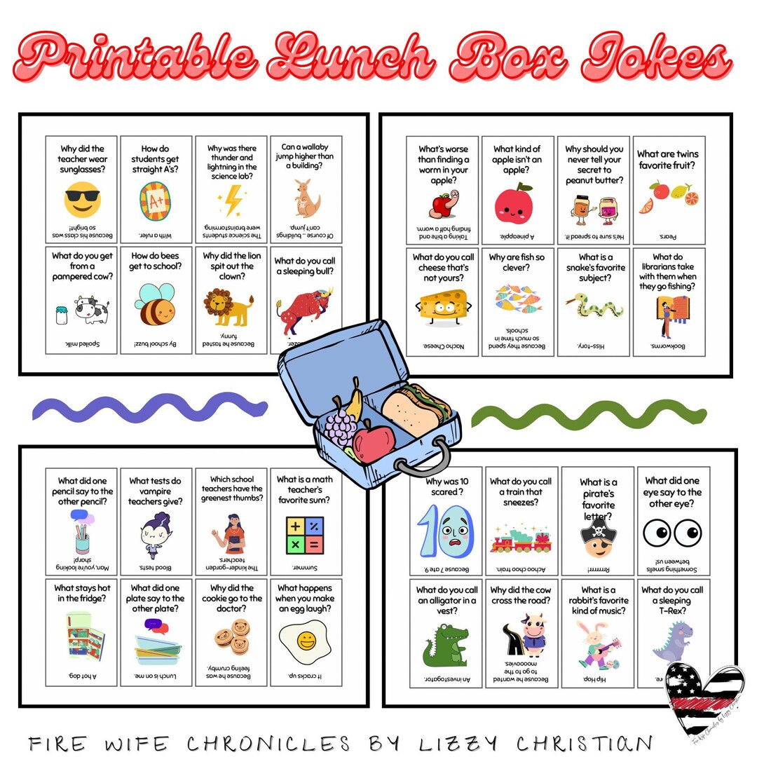 Printable Joke Lunch Box Notes - Etsy