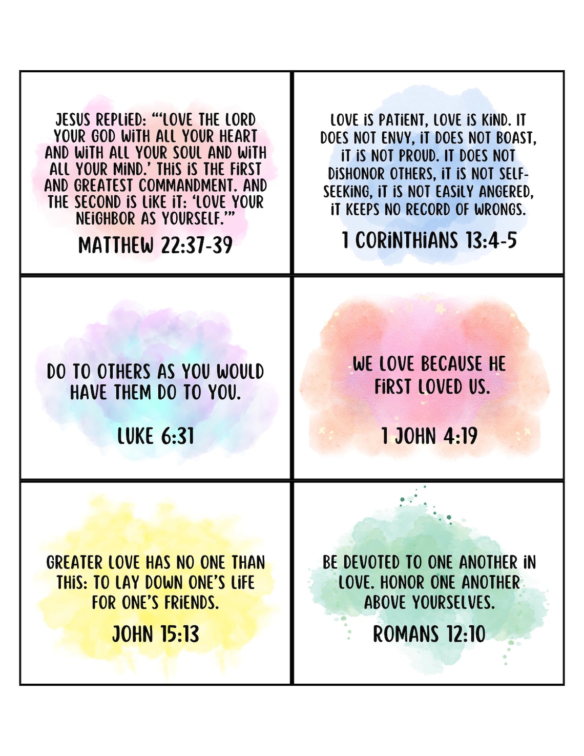 100 Printable Bible Verse Cards - Etsy