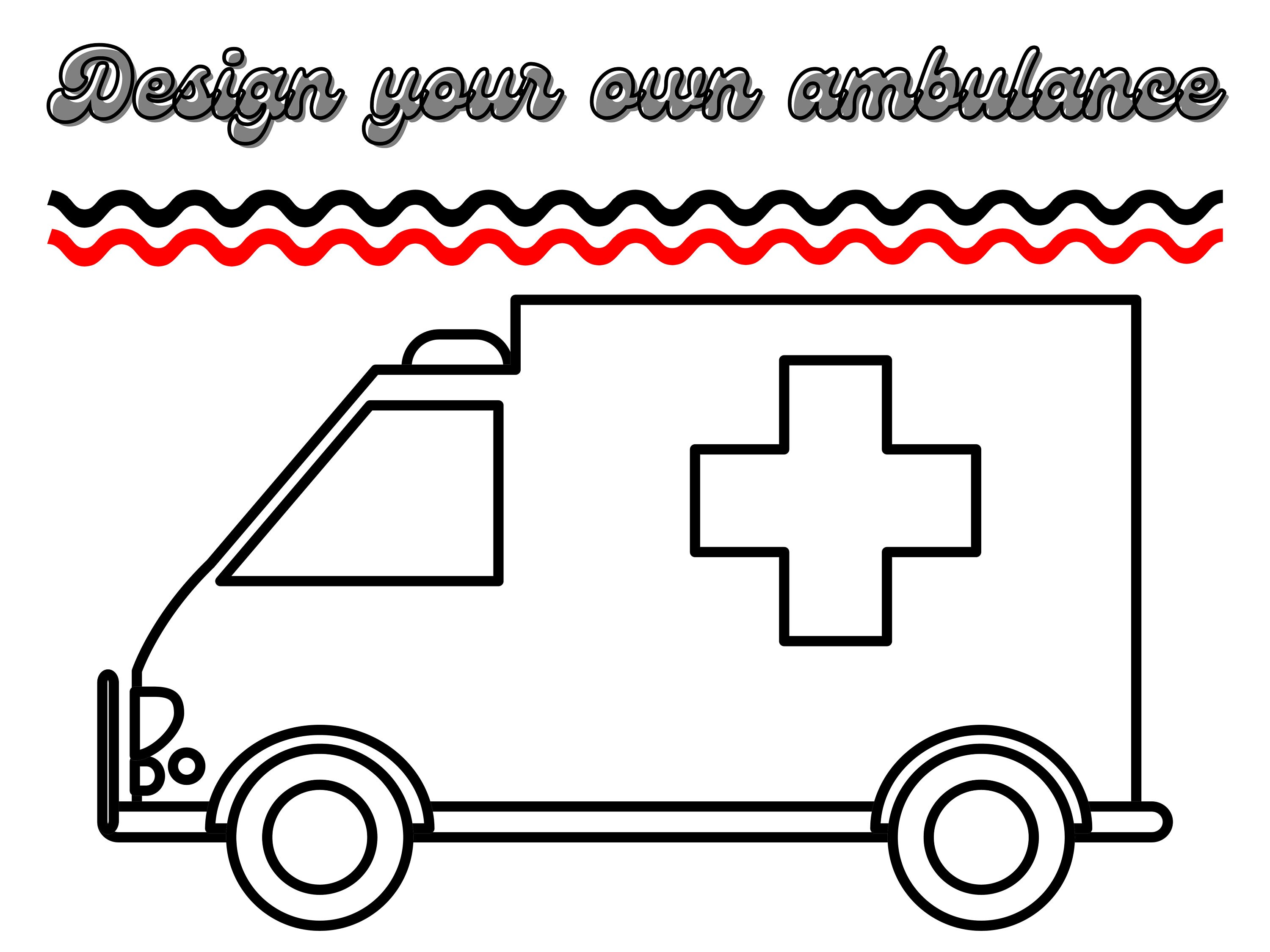 Rescue Vehicle Printable Playdough Mats/coloring Pages - Perfect for ...