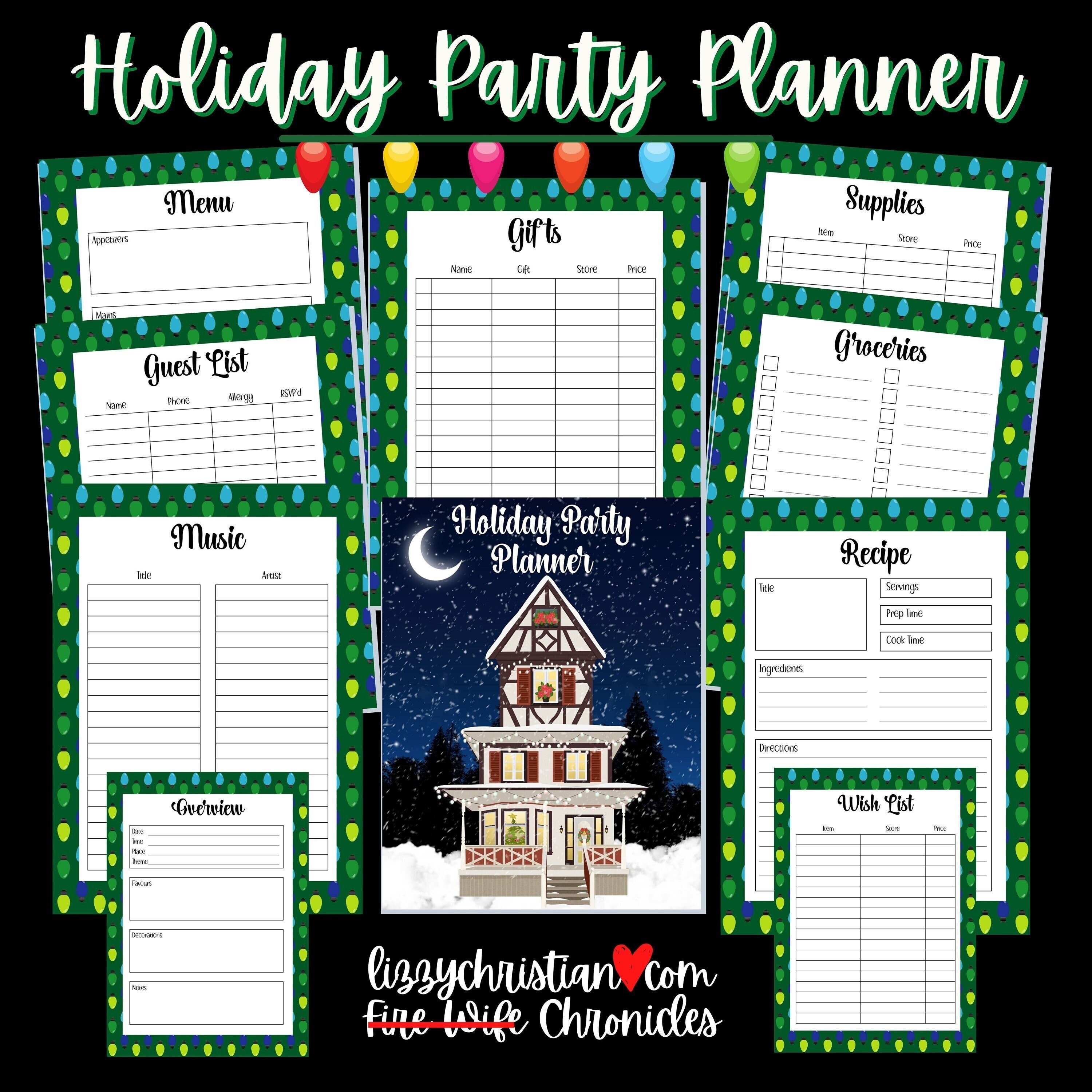 Printable Green and Blue Holiday Planner - Etsy