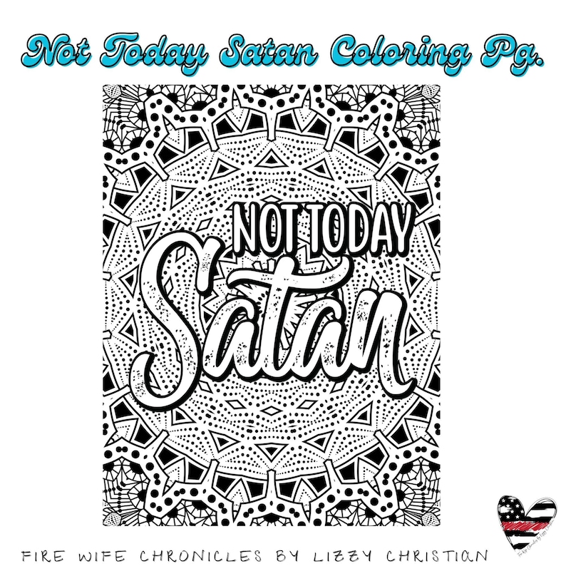 Not Today Satan Coloring Page - Etsy