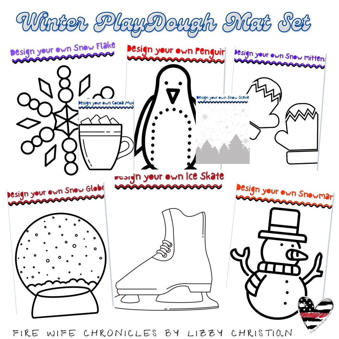 Printable Winter Themed Playdough Mats - Perfect for Preschool/toddlers ...