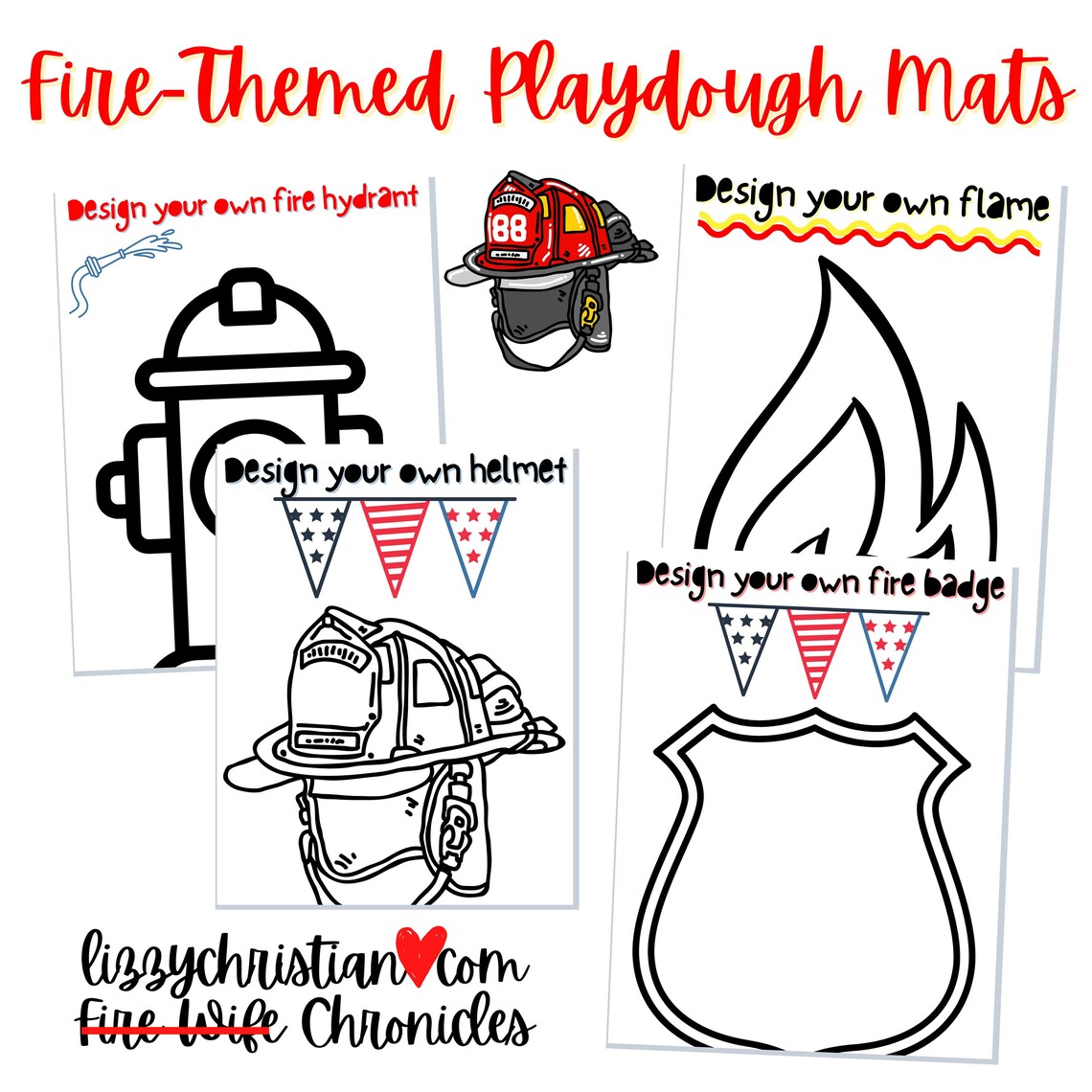 Firefighter Themed Printable Playdough Mats Perfect for - Etsy Canada