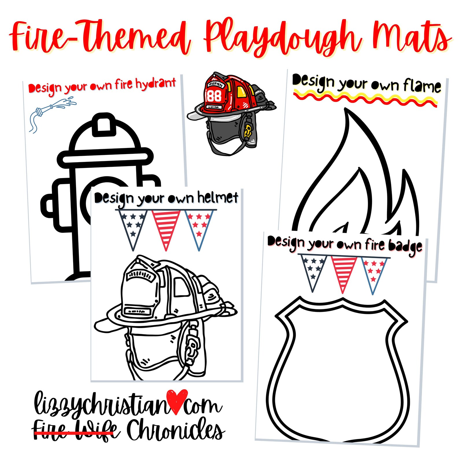 Firefighter Themed Printable Playdough Mats Perfect for - Etsy Canada