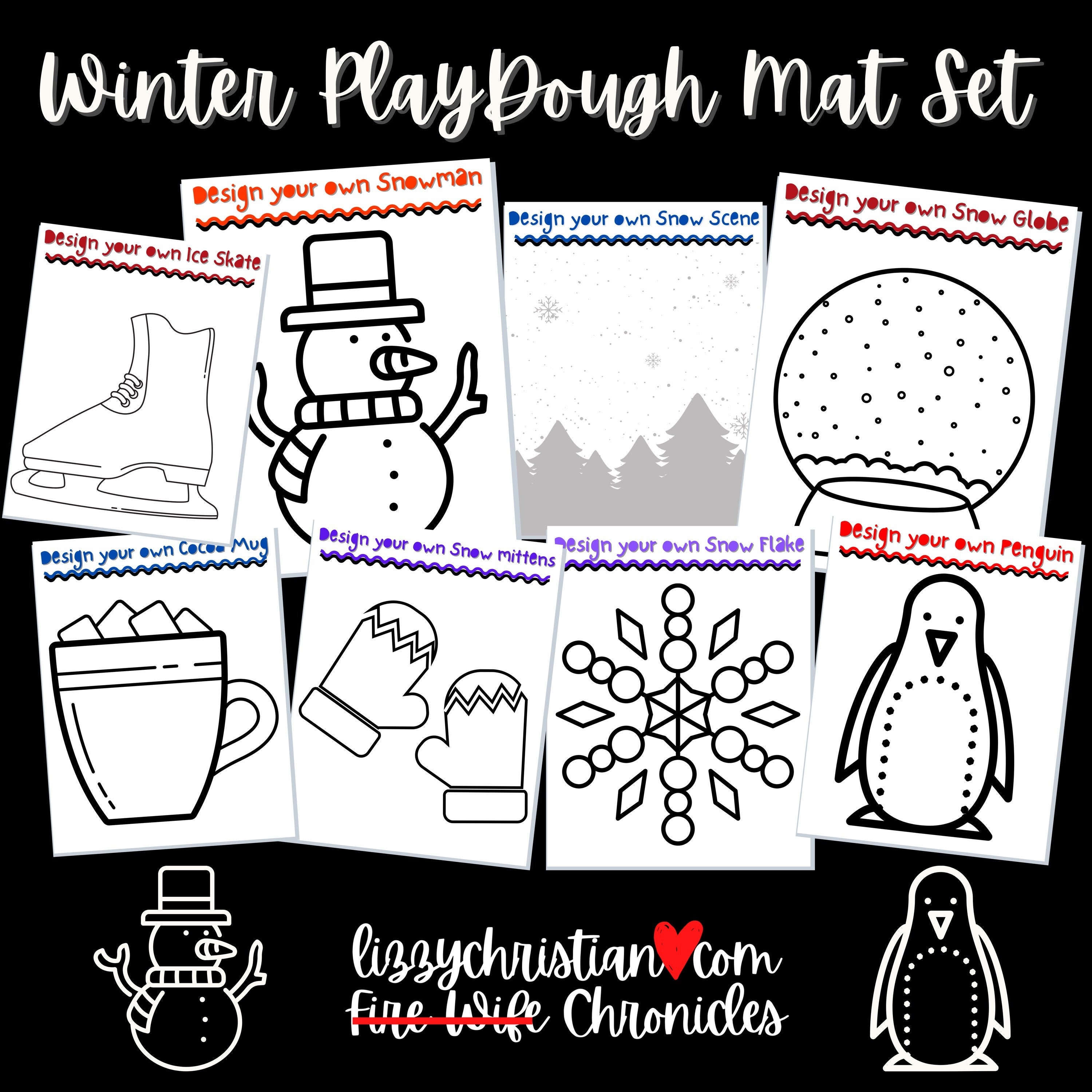 Printable Winter Themed Playdough Mats Perfect for - Etsy