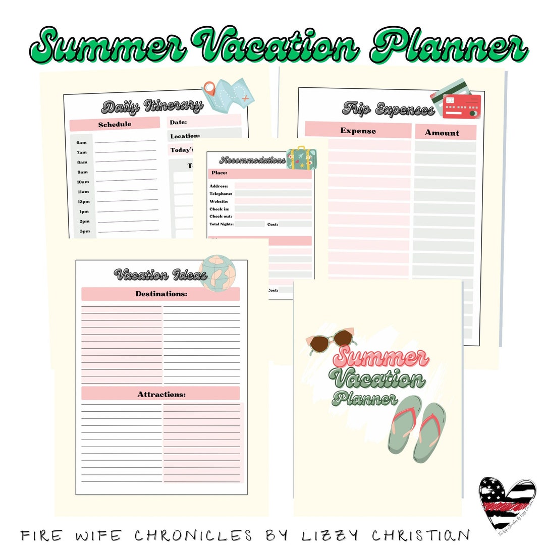 Printable Summer Vacation Planner - Etsy