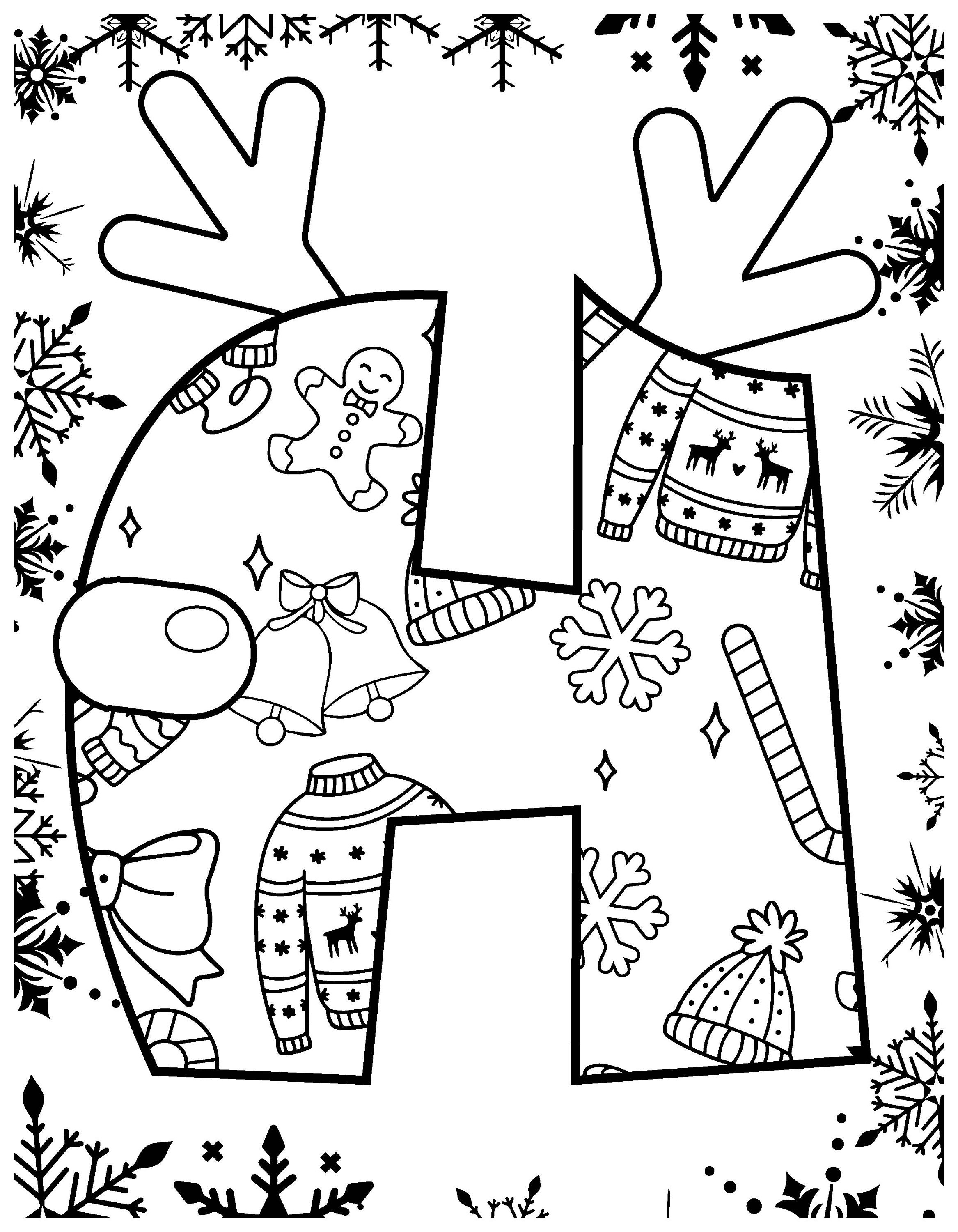 Christmas-themed Alphabet Coloring Set - Etsy
