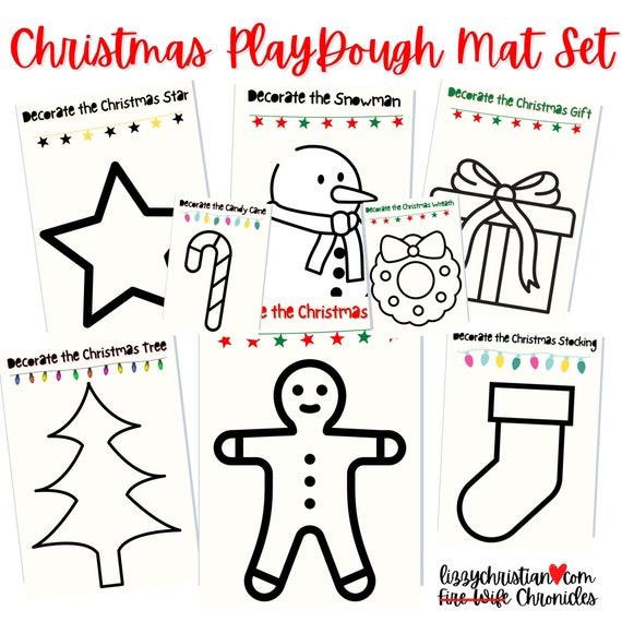 Printable Christmas Themed Playdough Mats Perfect for | Etsy