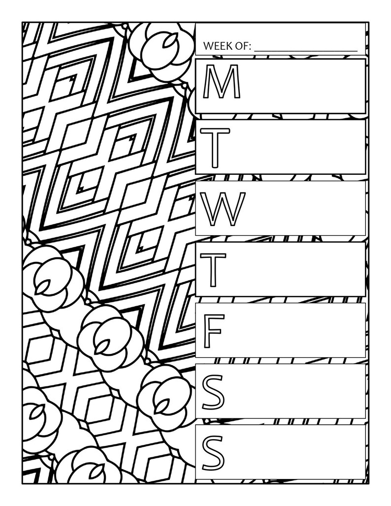 Colorable Weekly Planner Template Set Perfect for Artists & - Etsy