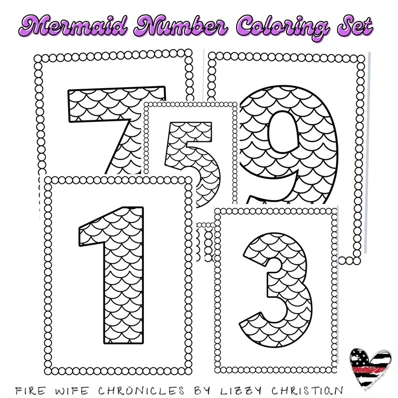 Mermaid Themed Coloring Book - Numbers 1-10 - Etsy
