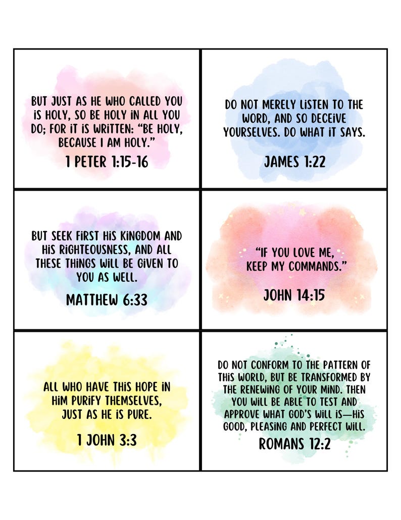 100 Printable Bible Verse Cards - Etsy