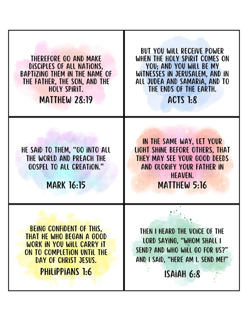 100 Printable Bible Verse Cards - Etsy