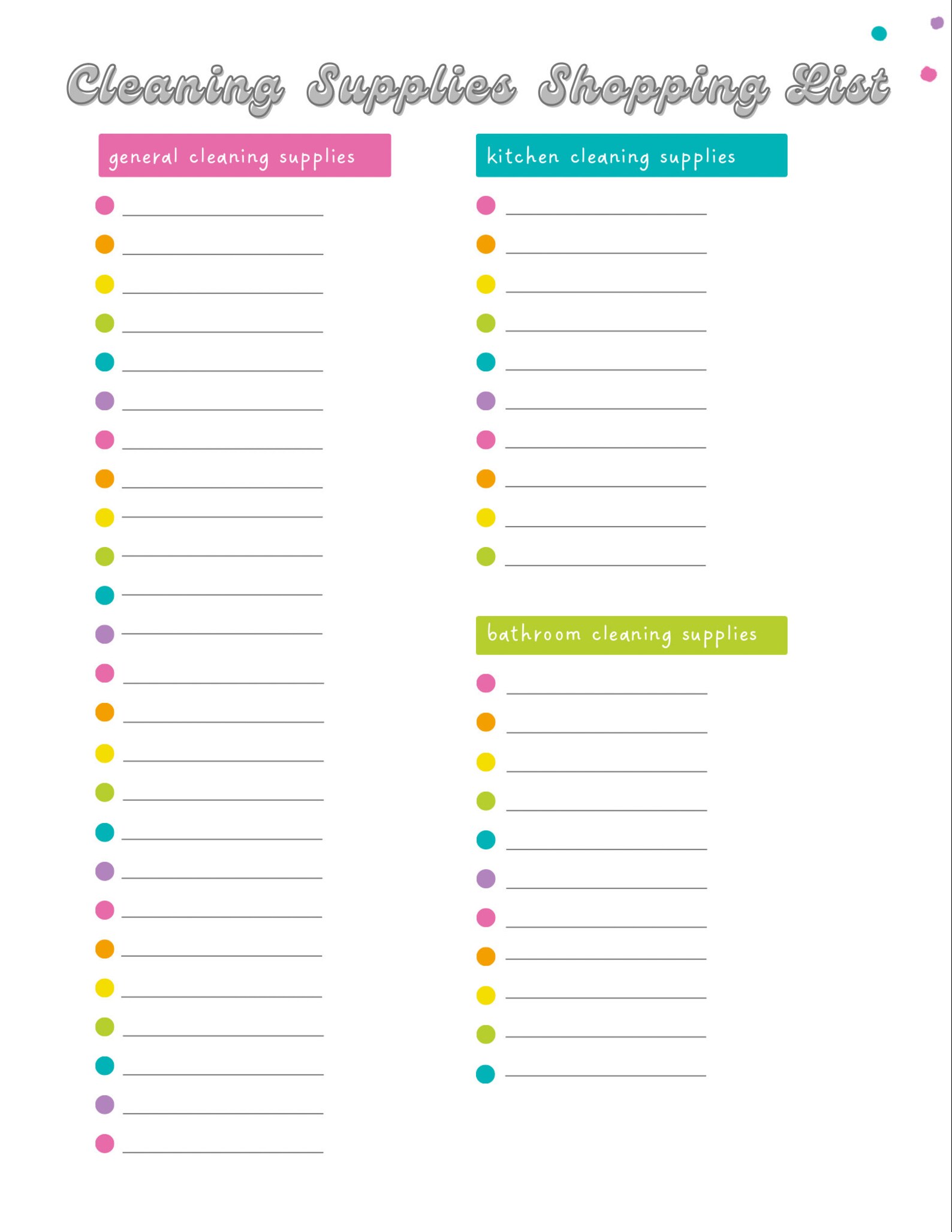 Colorful Printable Cleaning Planner & Declutter Challenge - Etsy