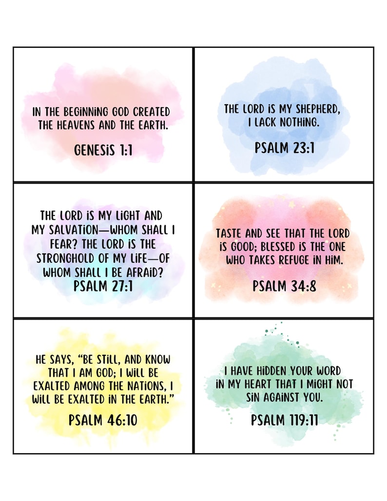 100 Printable Bible Verse Cards - Etsy