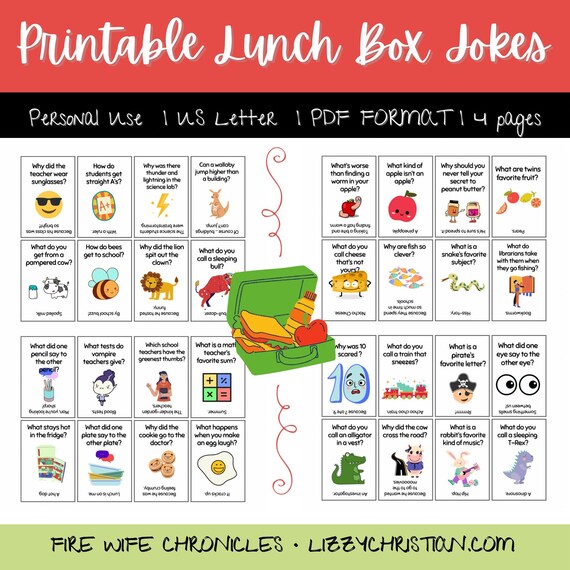 Printable Joke Lunch Box Notes - Etsy