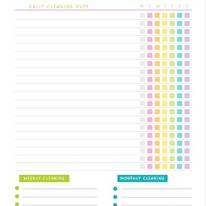 Colorful Printable Cleaning Planner & Declutter Challenge - Etsy