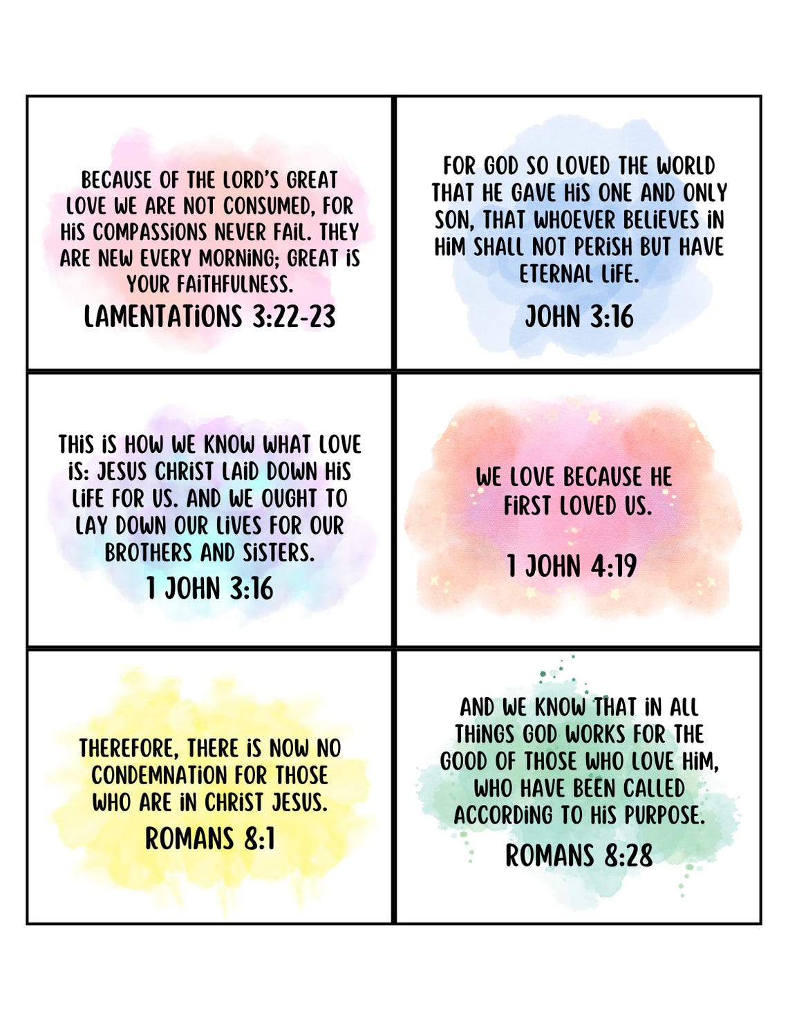 100 Printable Bible Verse Cards - Etsy