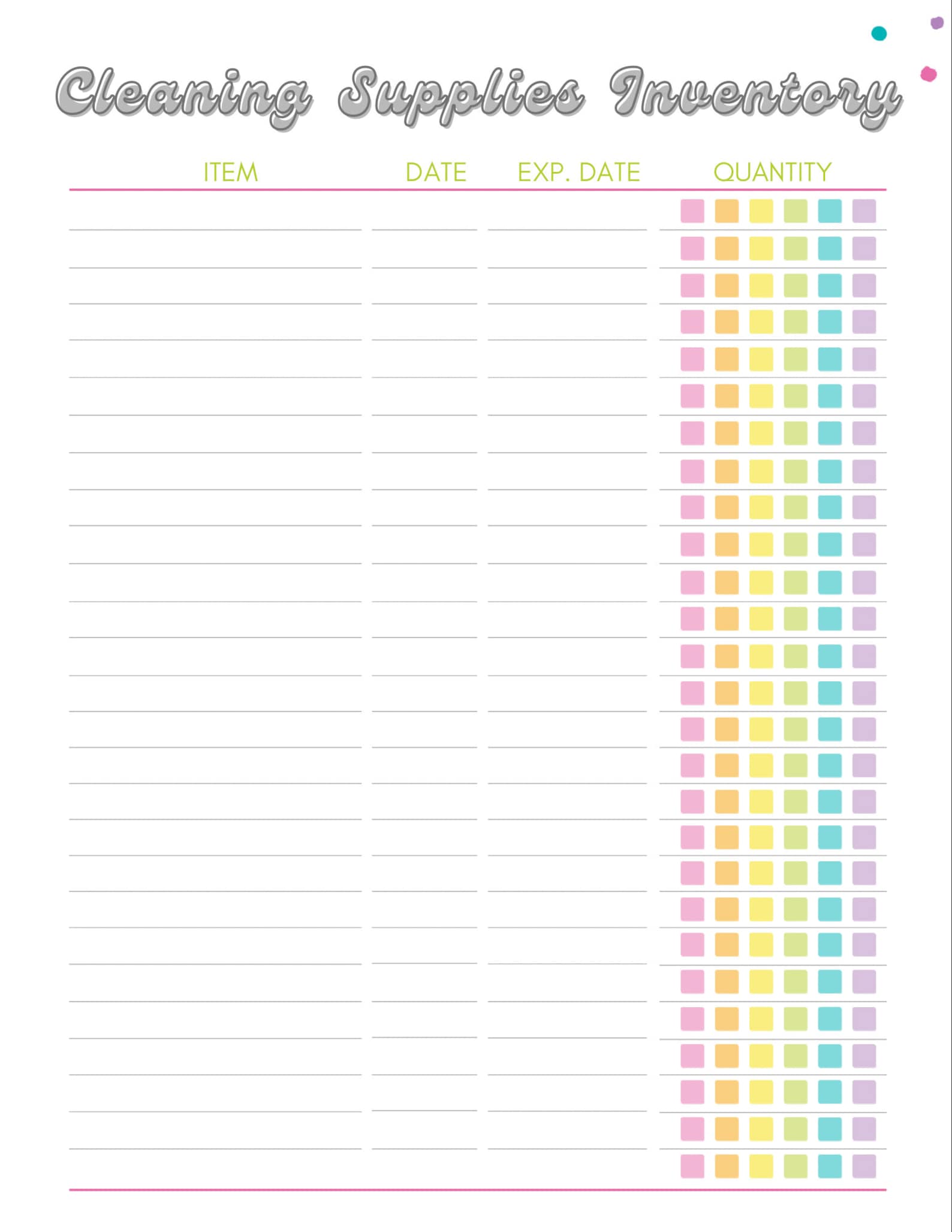 Colorful Printable Cleaning Planner & Declutter Challenge - Etsy