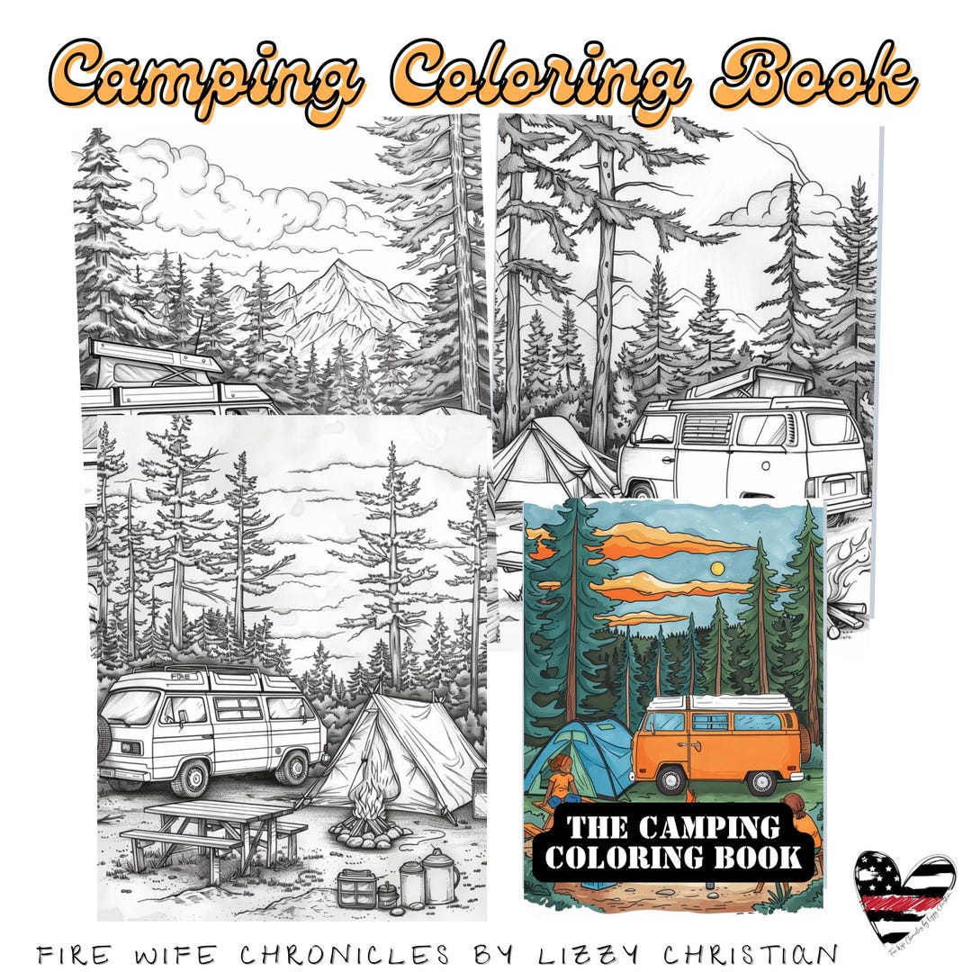 Printable Camping Coloring Book - Etsy