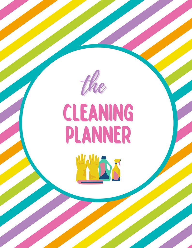 Colorful Printable Cleaning Planner & Declutter Challenge | Etsy