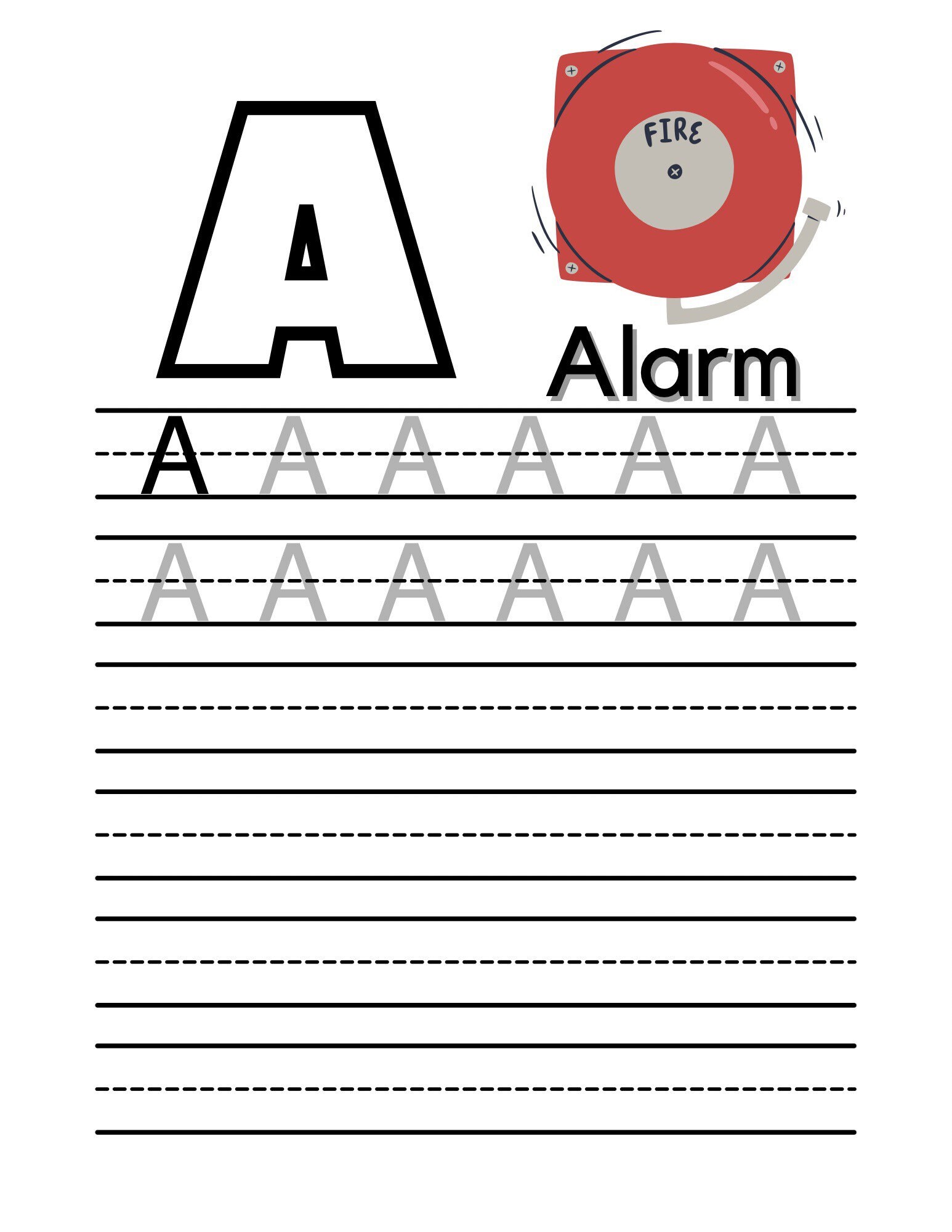 Fire-themed Alphabet Tracing Worksheets - Etsy