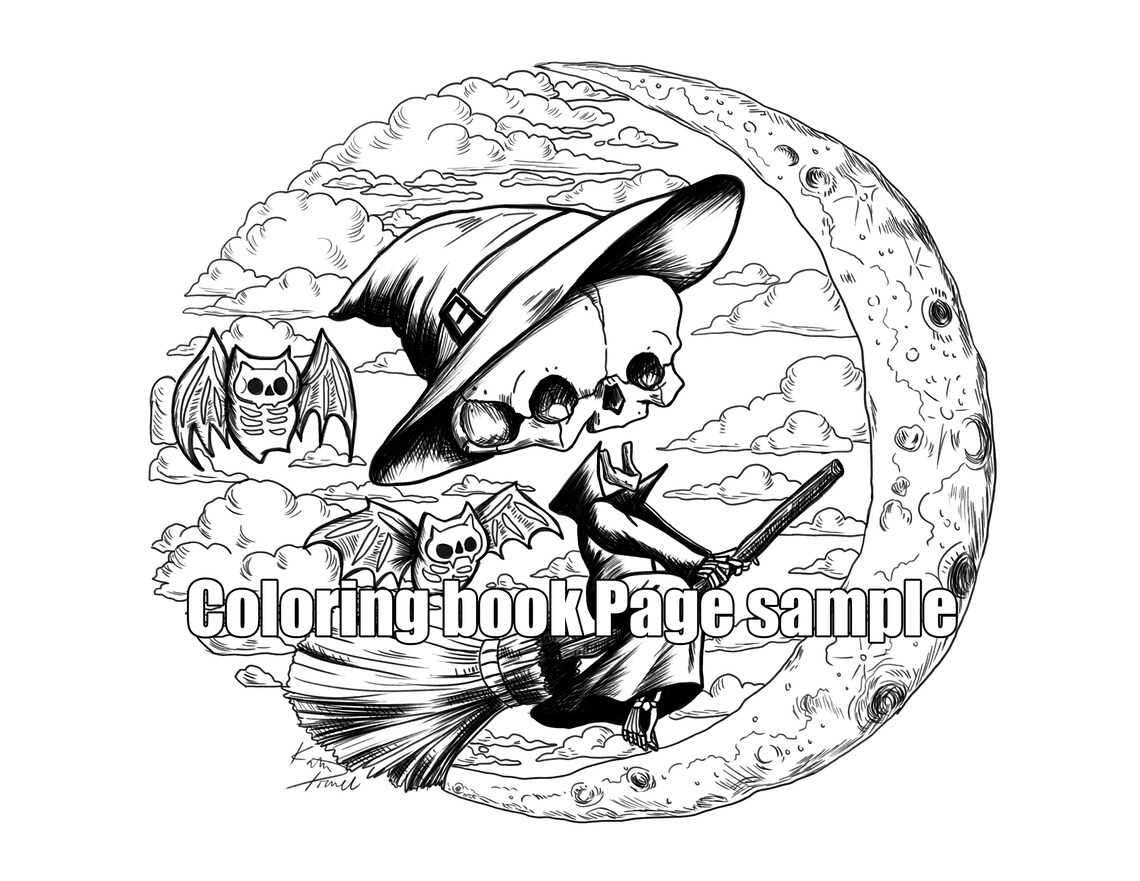 Skellie Coloring Pages Digital Download Adult Kid Coloring | Etsy