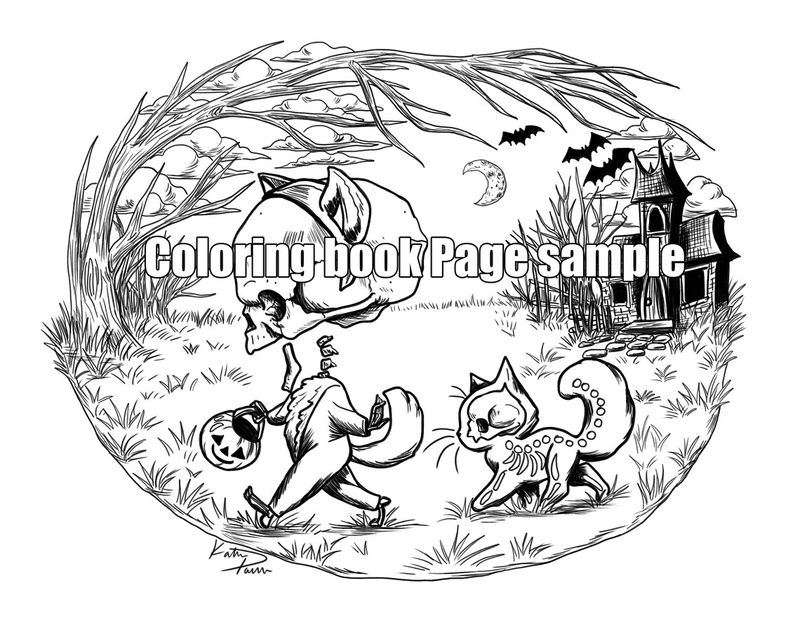 Skellie Coloring Pages Digital Download Adult Kid Coloring - Etsy