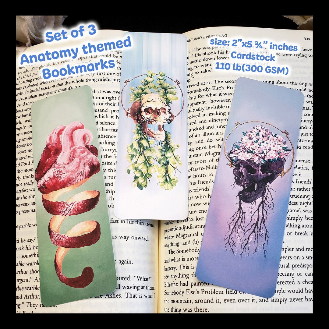 Anatomy Themed Bookmarks |set of 3| Cardstock Print - Etsy