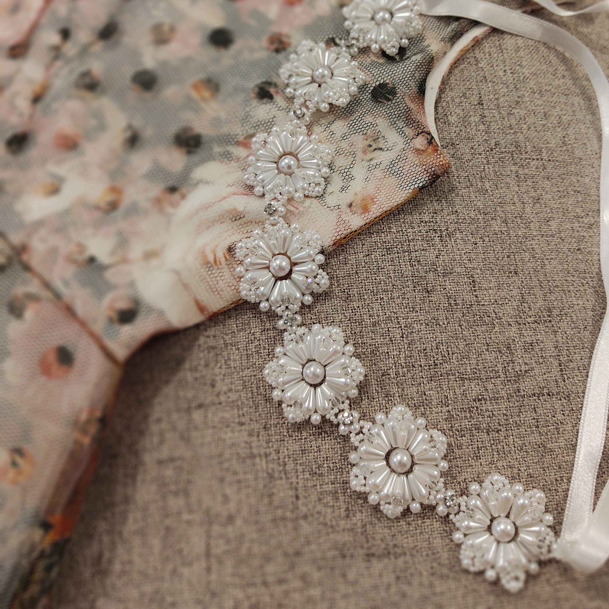 Flower Girl Sash, Junior Bridesmaid Sash, Pearl Flower Sash, First ...