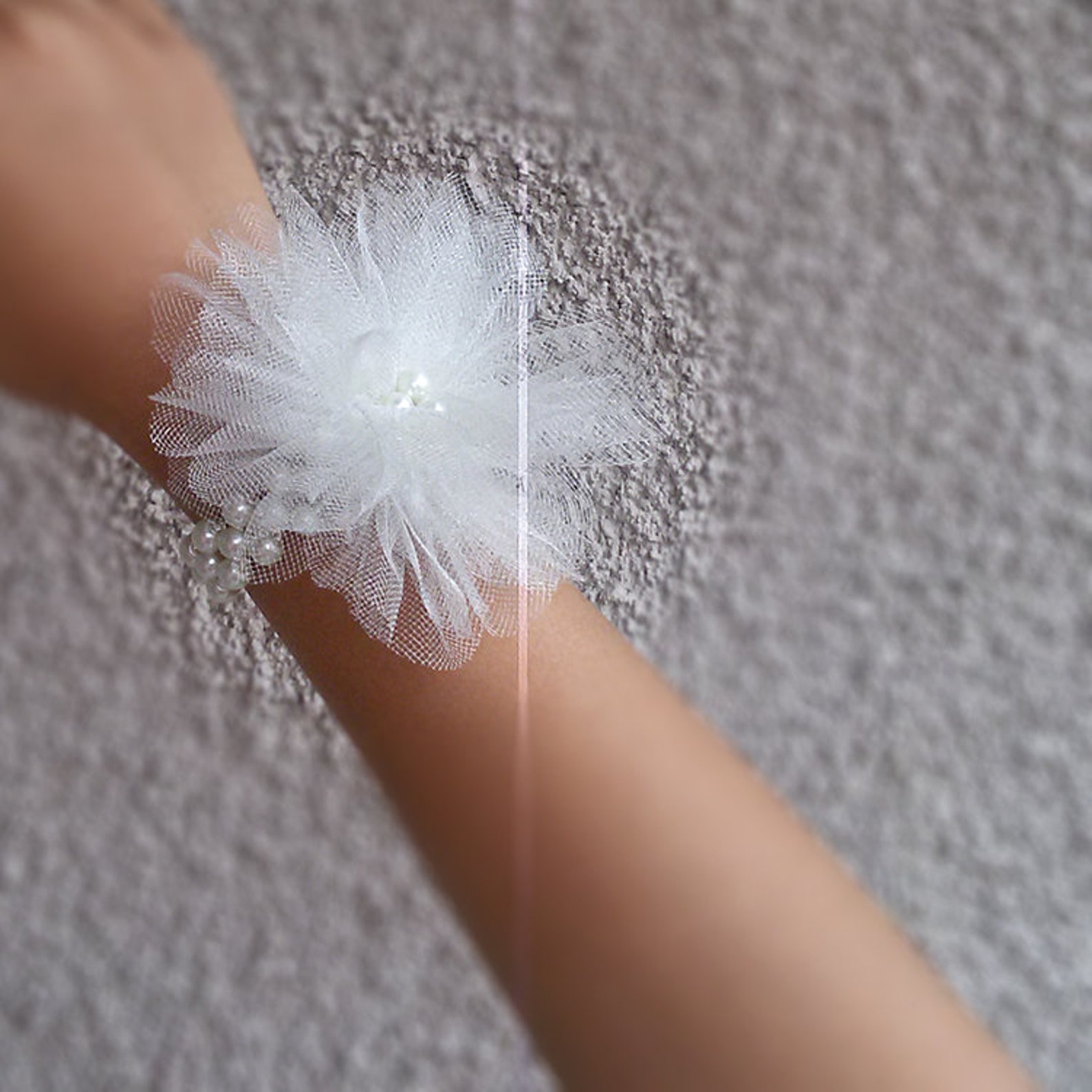 Flower Wrist Corsage, Wrist Flower, Pearl Bracelet, Flower Girl ...