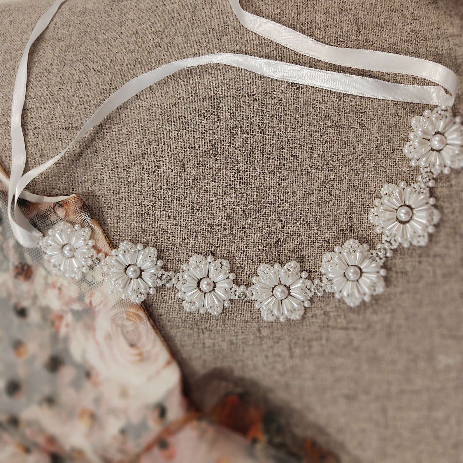 Flower Girl Sash, Junior Bridesmaid Sash, Pearl Flower Sash, First ...