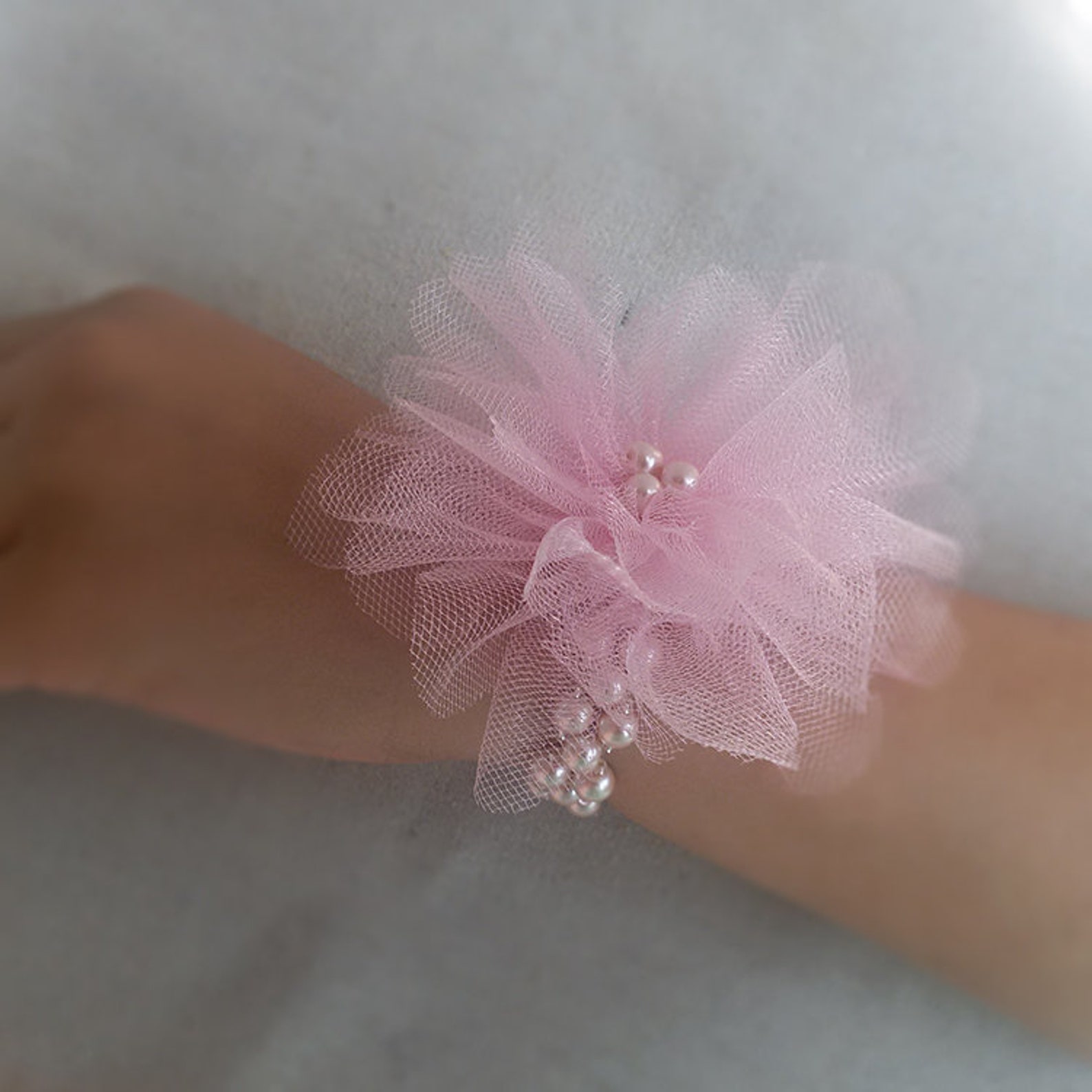 Flower Wrist Corsage, Wrist Flower, Pearl Bracelet, Flower Girl ...