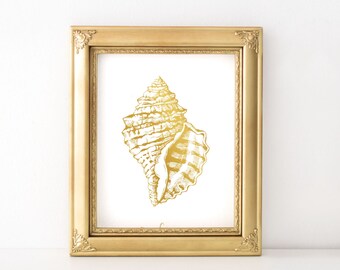 Golden seashell | Etsy