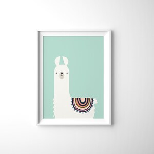 Llama Nursery Print - Printable Gift for Children - Kids Room Decor ...