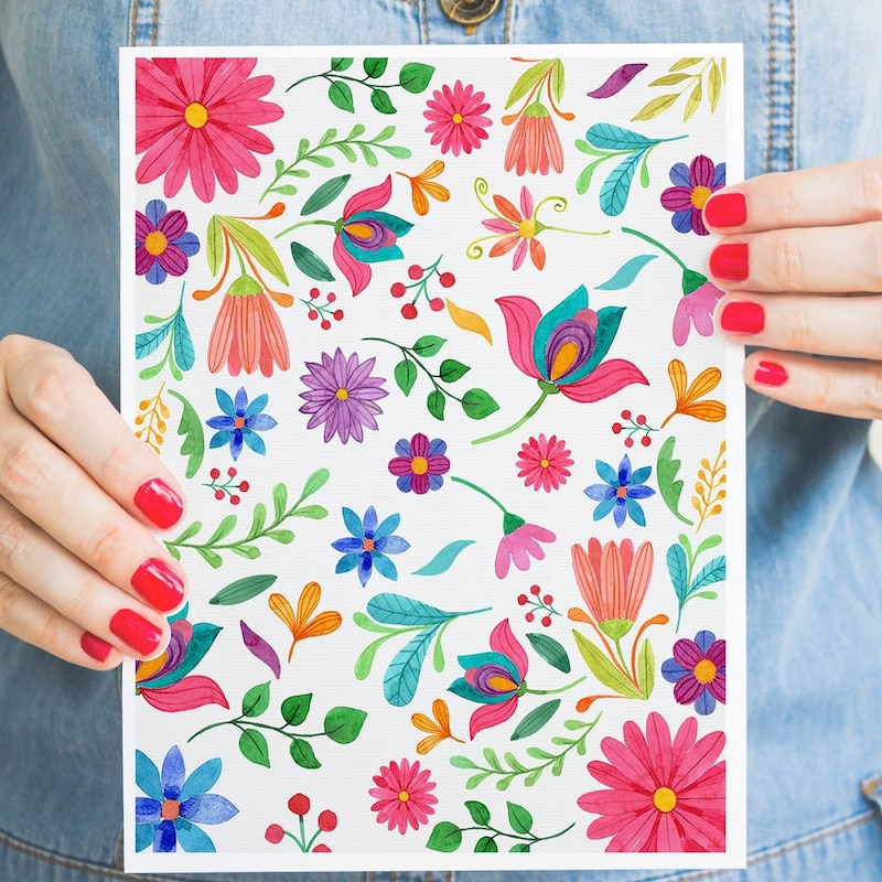 Mexican Flower Embroidery - Etsy