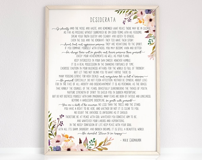 Desiderata Printable | Desiderata Poem | Desiderata Print | Desiderata ...