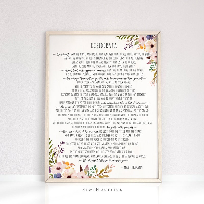 Desiderata Poster - Etsy