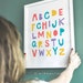 Alphabet Print, Colorful Alphabet, Educational Prints, Alphabet Wall ...