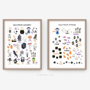 Halloween Alphabet and Numbers, Homeschool Halloween Prints, Printable ...